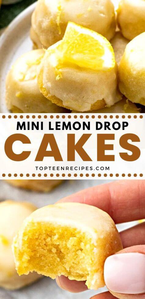 Mini Lemon Drop Cakes with Lemon Glaze